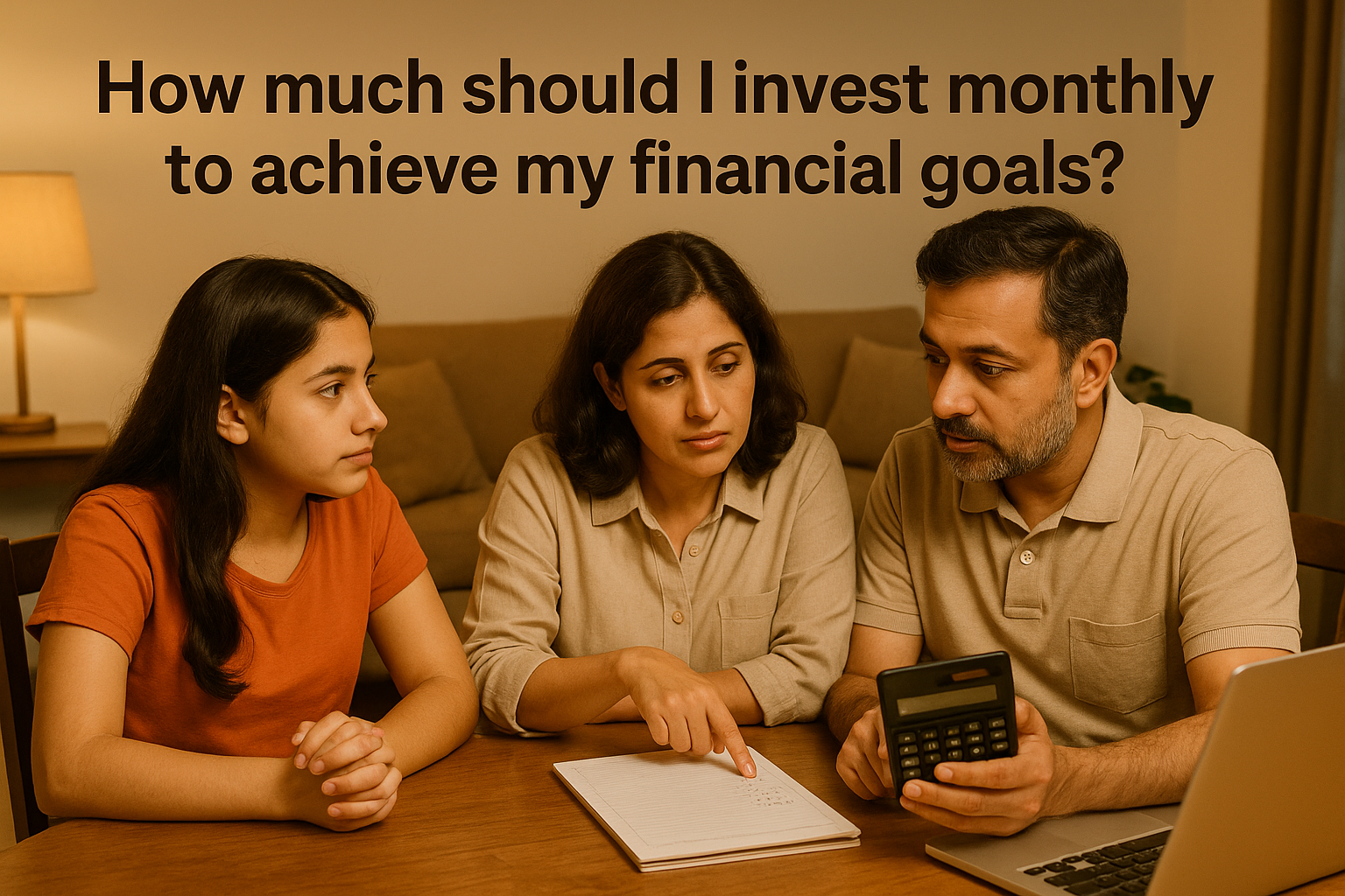 How much should be my monthly investment for financial goals?
